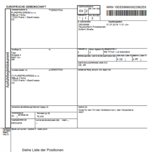 Create export accompanying document - Help & explanations